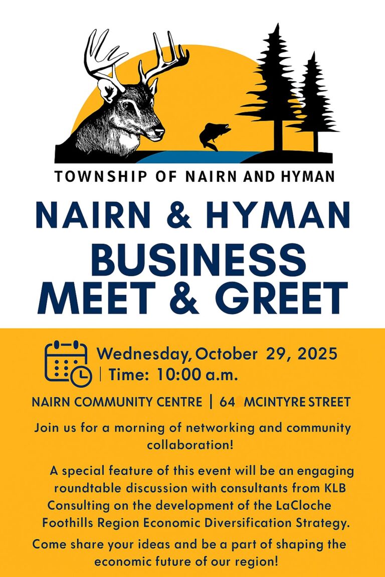 Business Meet and Greet – October 29 – Township of Nairn & Hyman